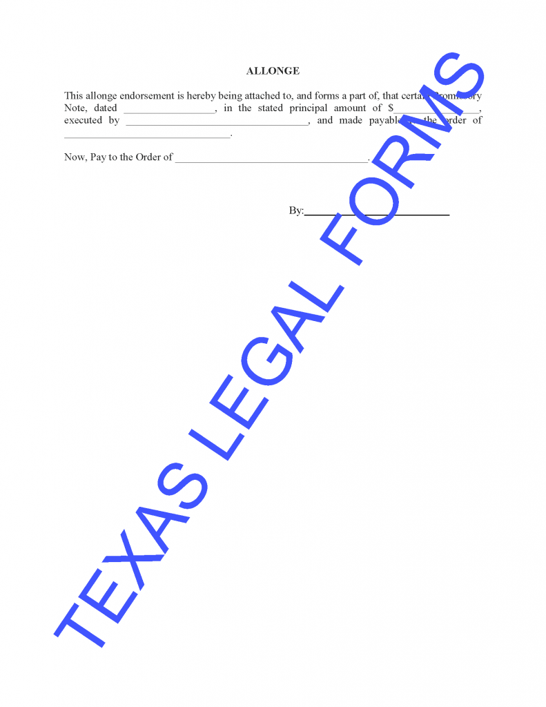 Texas Allonge Form - Download Corporate Legal Forms Online | Texas ...