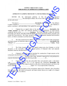 Texas Mechanic's Lien Affidavit - Download Legal Forms Online And Get ...
