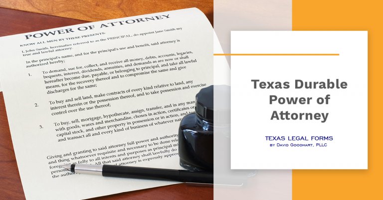Legal Forms Online: Texas Durable Power of Attorney